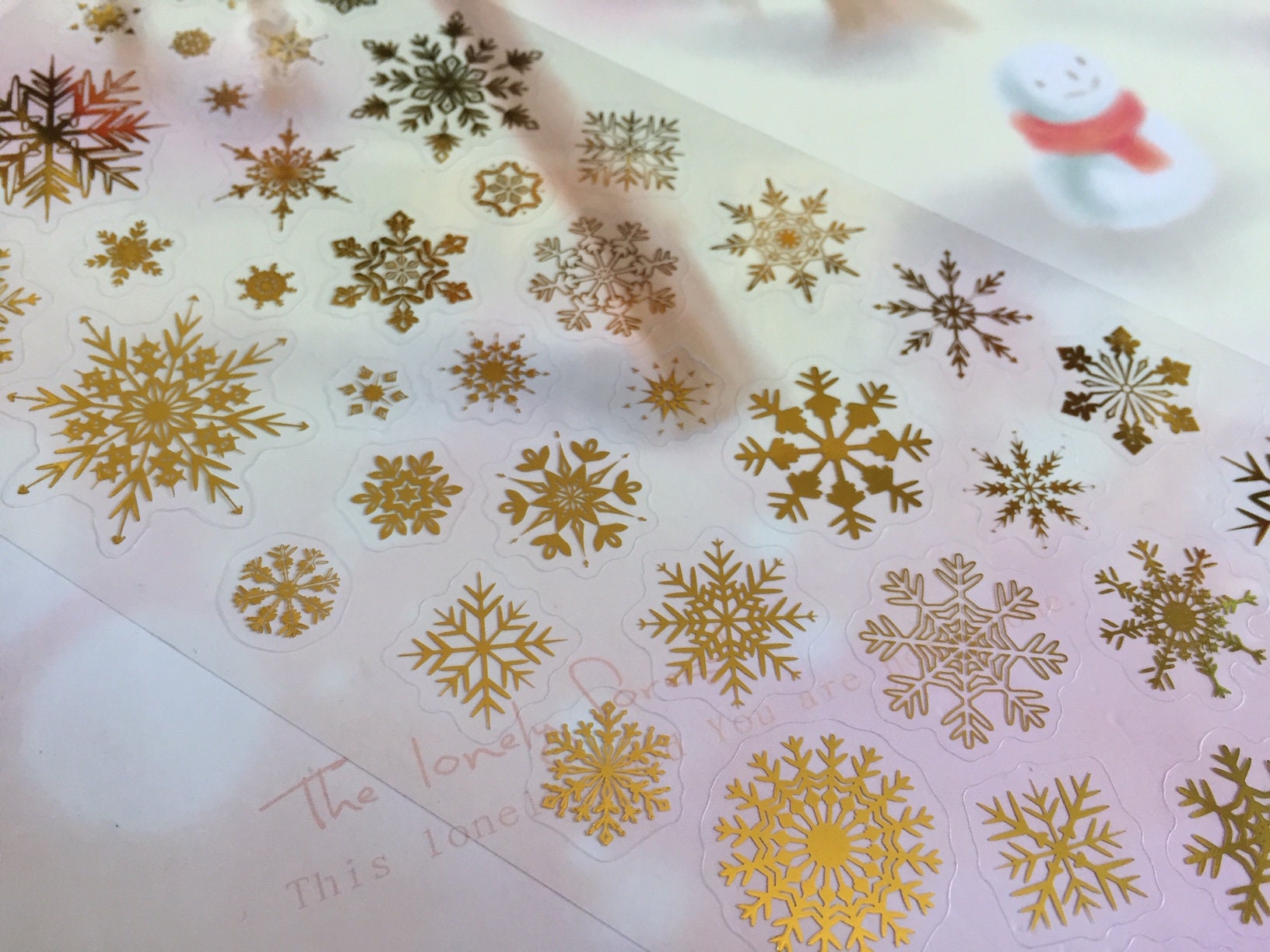 Winter Snowflakes Sticker Christmas Snowflakes Golden - Etsy