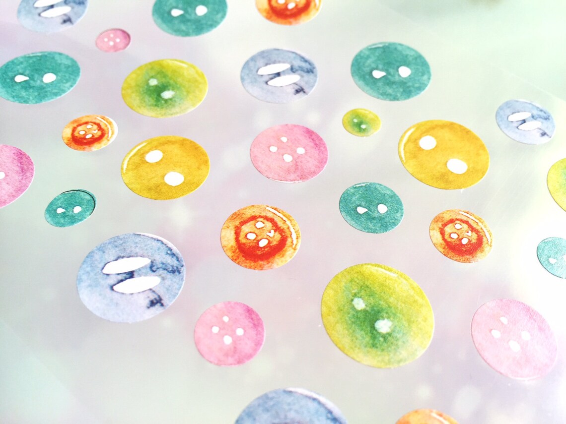 Colorful Buttons Sticker Button Craft Button Art Button Theme - Etsy UK