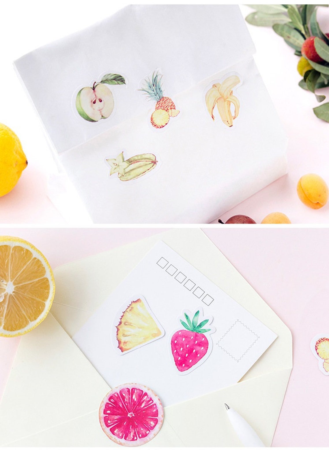 Fruit Themed Sticker Watermelon Lime Lemon Pineapple Starfruit | Etsy