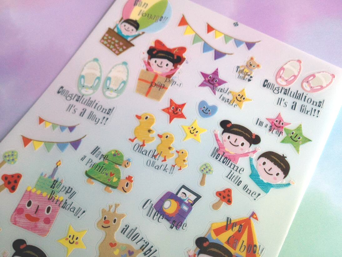 3 Sheets Happy Kids Sticker Kids Party Children Birthday - Etsy