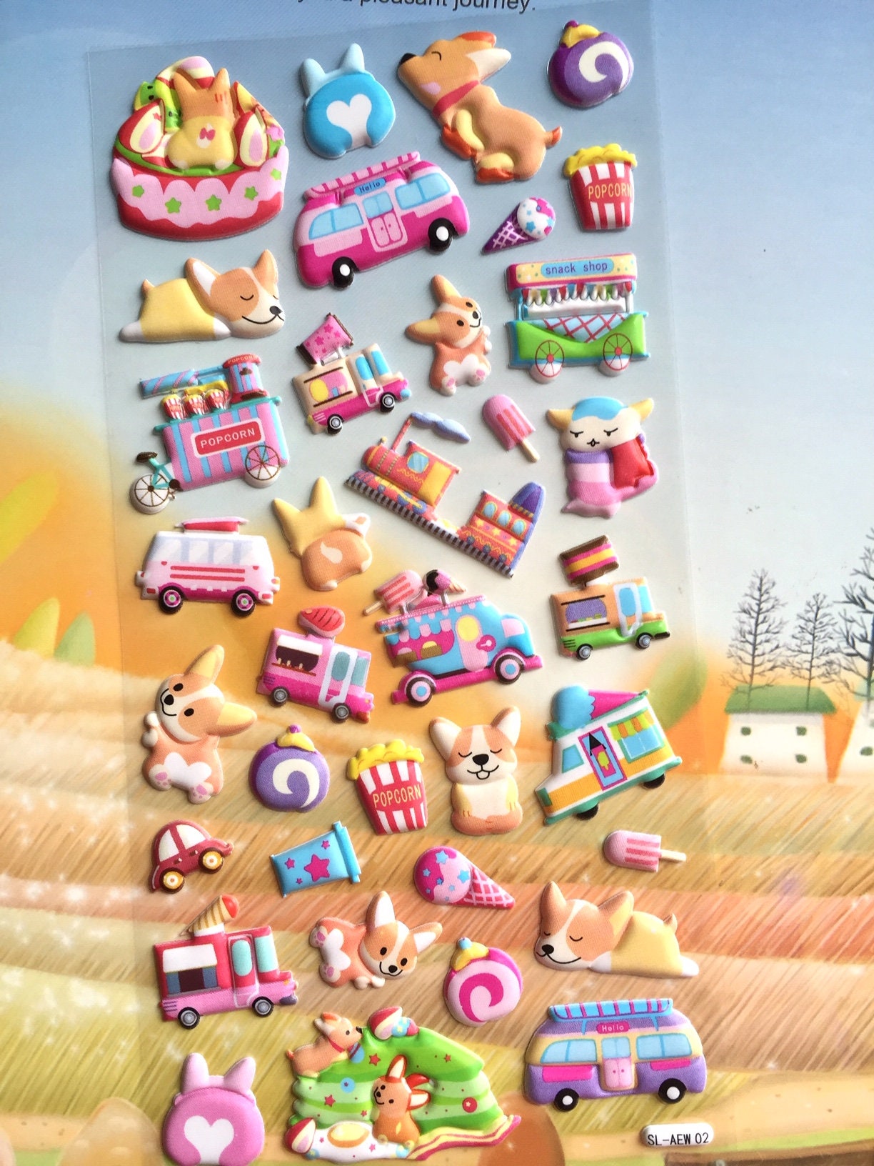 Cute Dog Sticker Akita Dog Little Puppy Toy Car Puffy Sticker | Etsy