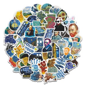 50 Van Gogh Painting Sticker Van Gogh Vincent Van Gogh Themed Paintings ...