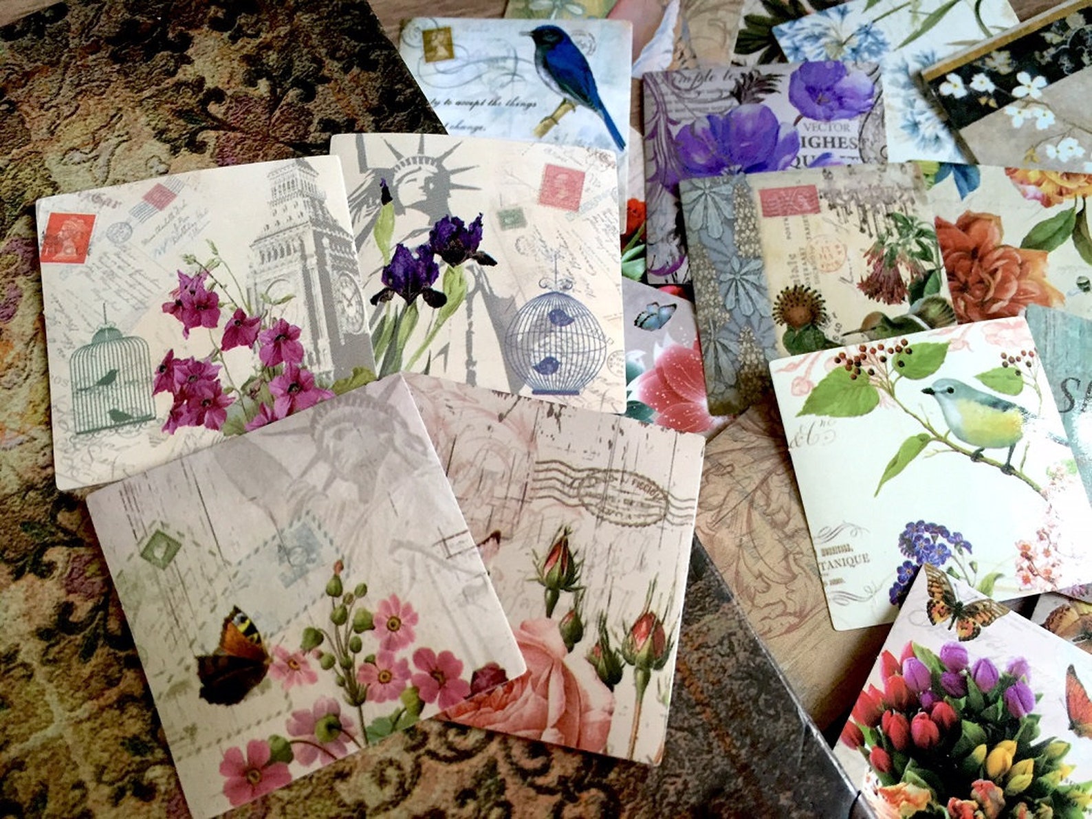 Retro Label Sticker 45 Sheets Old Fashioned Birds Antique - Etsy