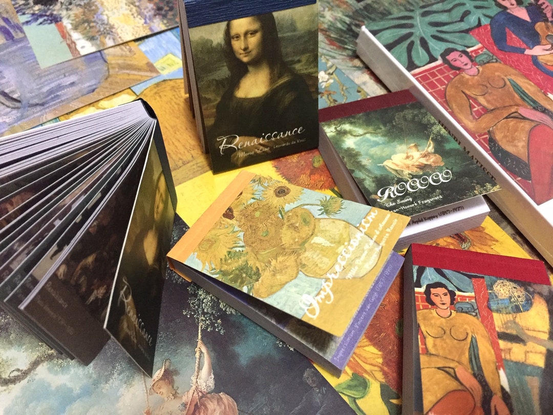 50 Masterpiece Painting Stickers Book Mini Classic Collection Miniature ...