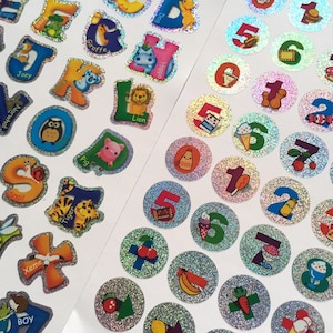 Nursery Animal Alphabet Stickers 2 Sheets Funny Alphabet Zoo Animal ...