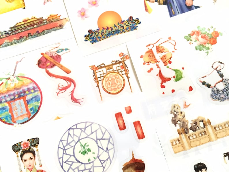 Set of 6 Ancient China Sticker Chinese Princess Beauty Qing - Etsy