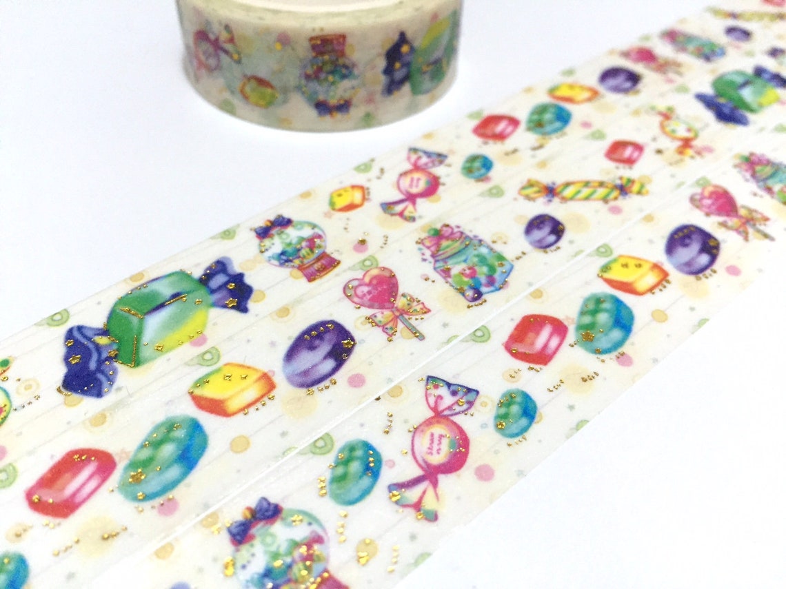 Sweet candy washi tape 5M handmade candy themed lollipop candy | Etsy