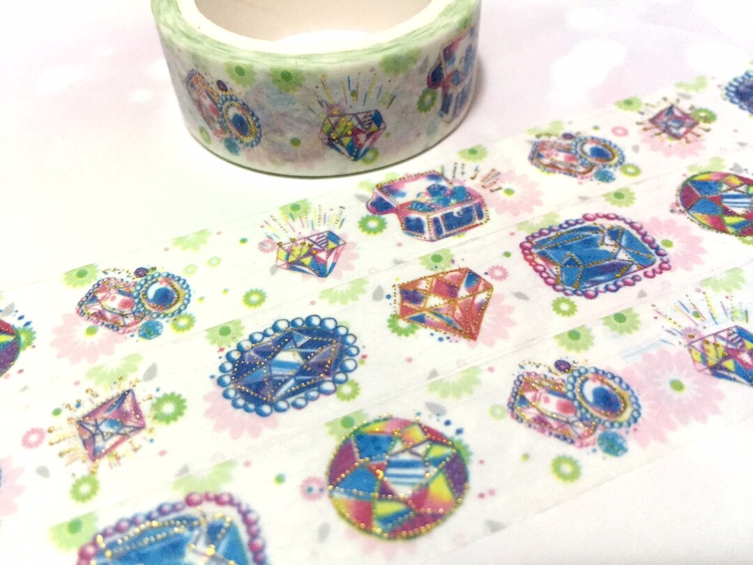 Raw Diamond Jewelry Diamond Washi Tape 5M Crystal Diamond Colorful ...