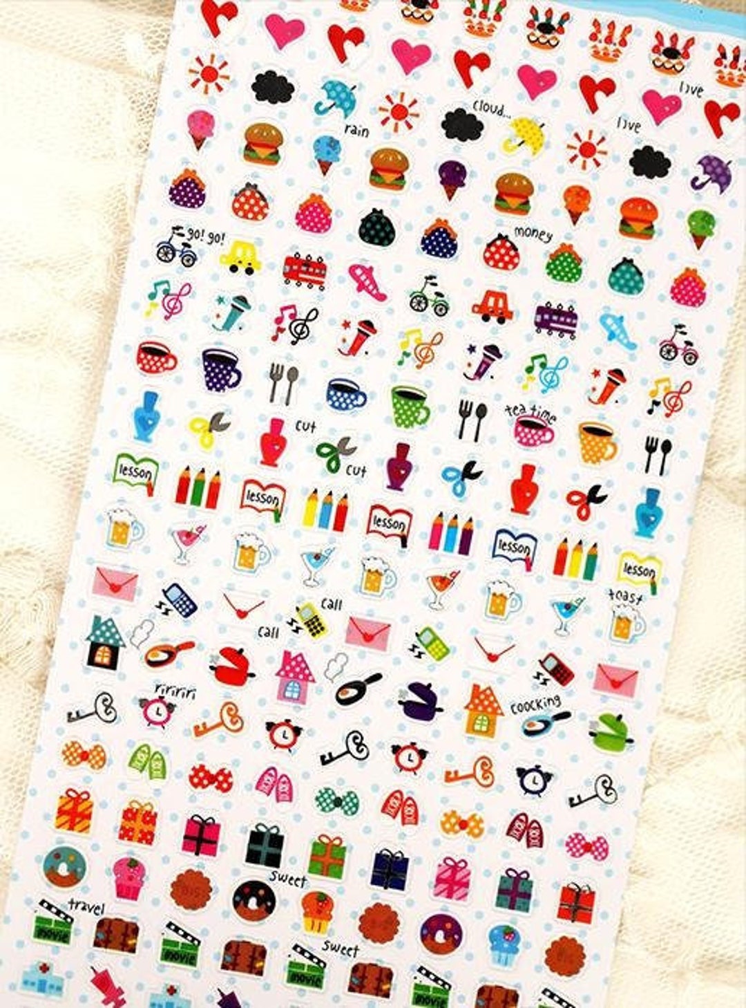 Happy Daily Life Sticker Shopping Dinning Eating Everyday Diary Planner ...