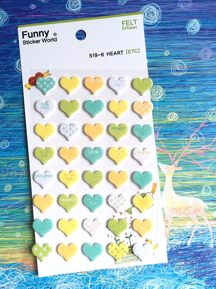 Simple Heart Shape Sticker Sweet Heart Pure Heart Rainbow | Etsy