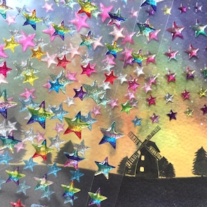 117 Little Star Sticker Glitter Stars Fancy Small Star Pink Tone Blue ...