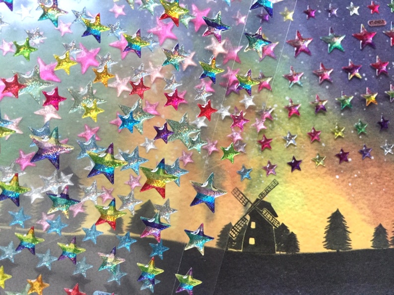 117 Little Star Sticker Glitter Stars Fancy Small Star Pink Tone Blue ...