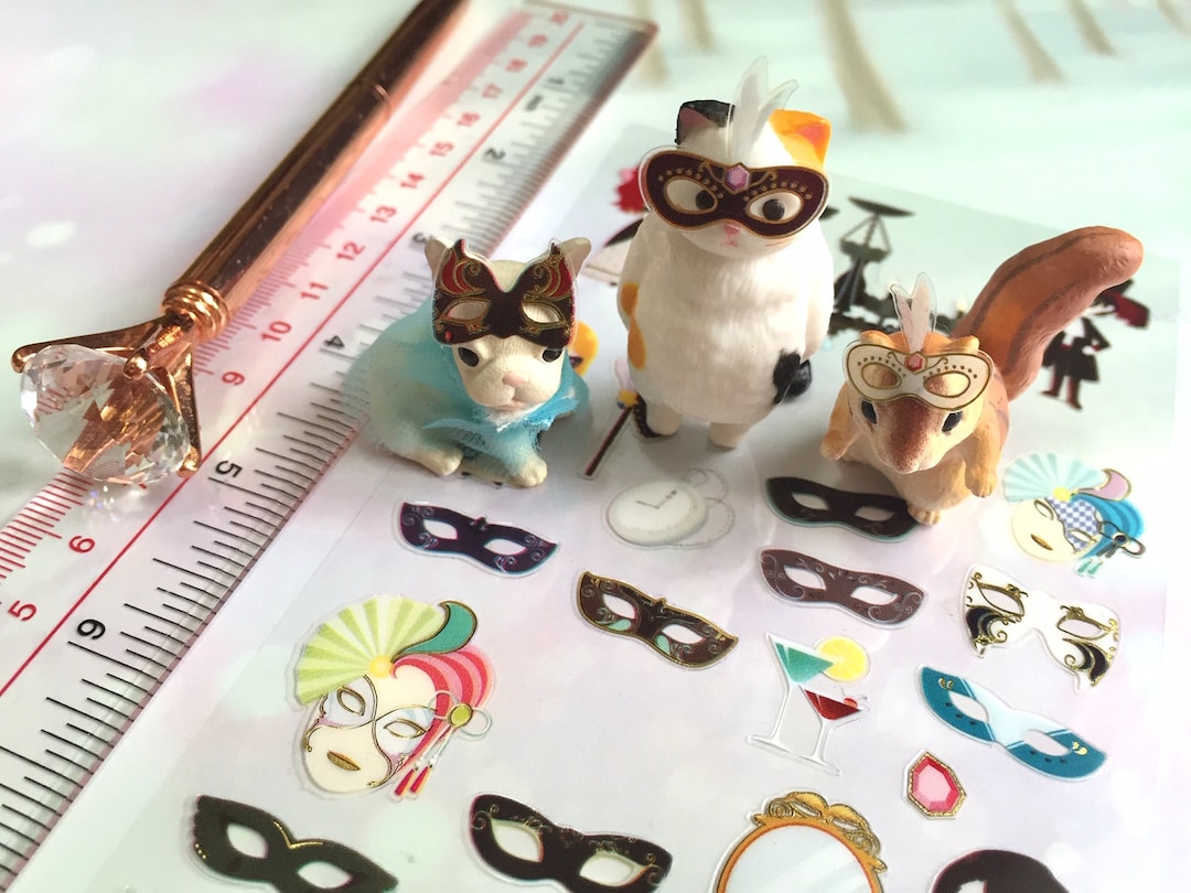Secret Mask Sticker Mini Masquerade Mask Carnaval Pet Mask Feather Mask ...
