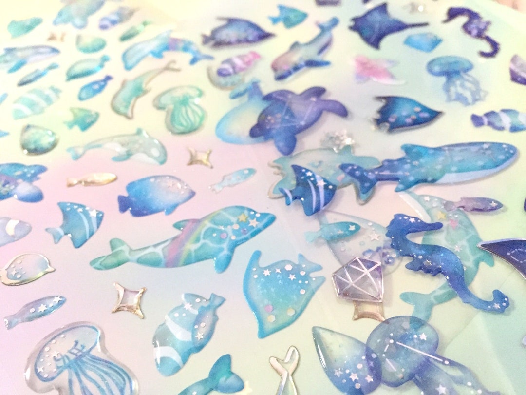 Sea World Sticker Underwater Theme Dolphin Turtle Ray Fish Tropical ...