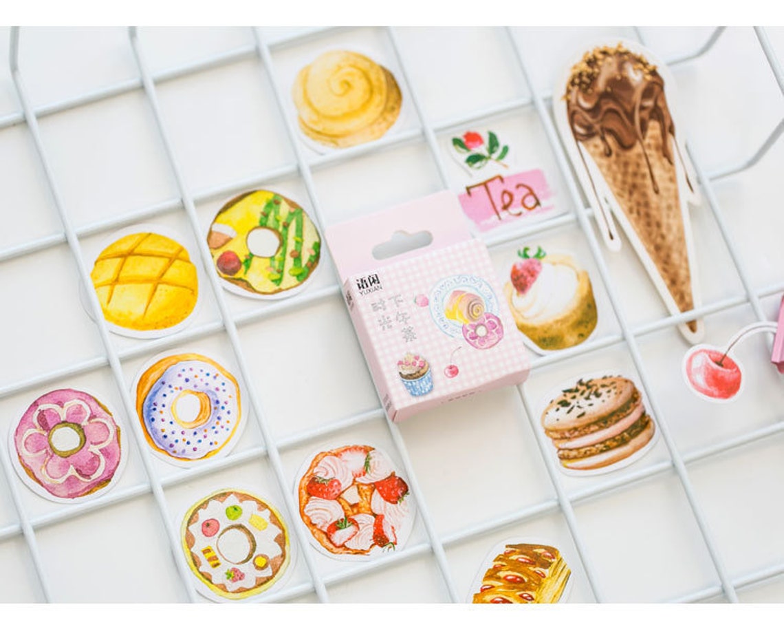45 Tea Time Buffet Sticker Gourmet Dessert Donut Cupcake - Etsy