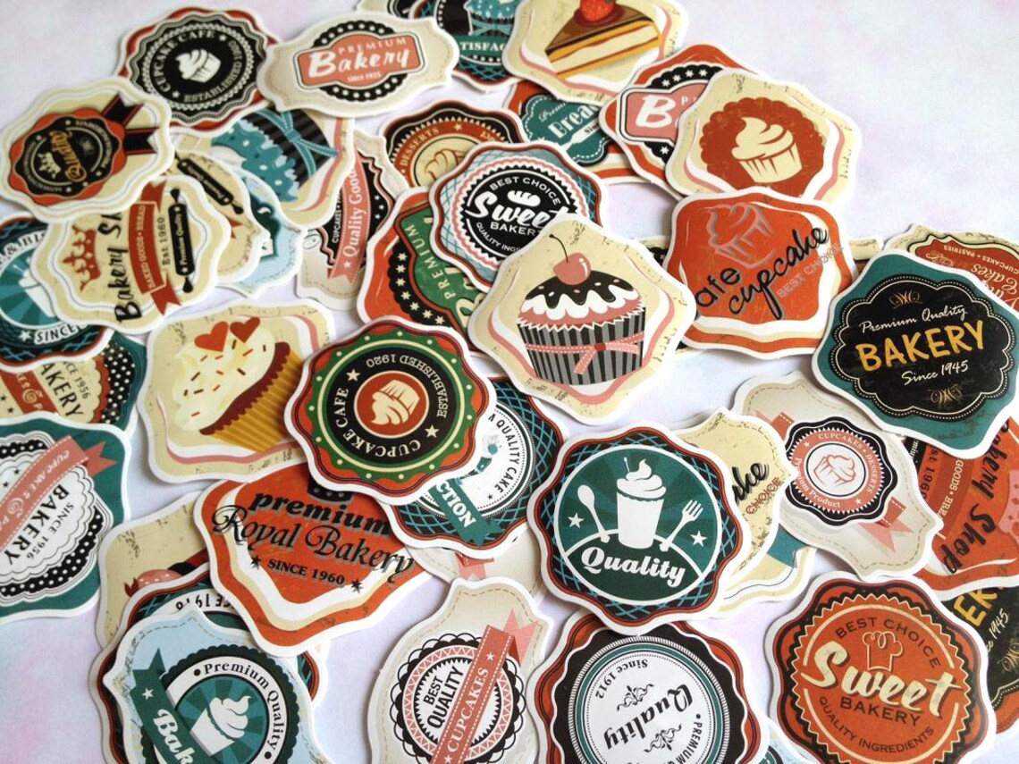 Cupcake label cupcake sticker yummy food muffin Dessert tea | Etsy