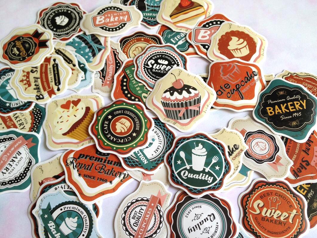 Cupcake label cupcake sticker yummy food muffin Dessert tea | Etsy