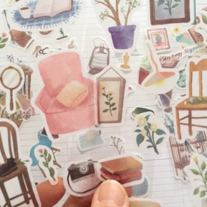 Cozy Home Furniture Sticker Set of 6 Interior Design Vintage House ...