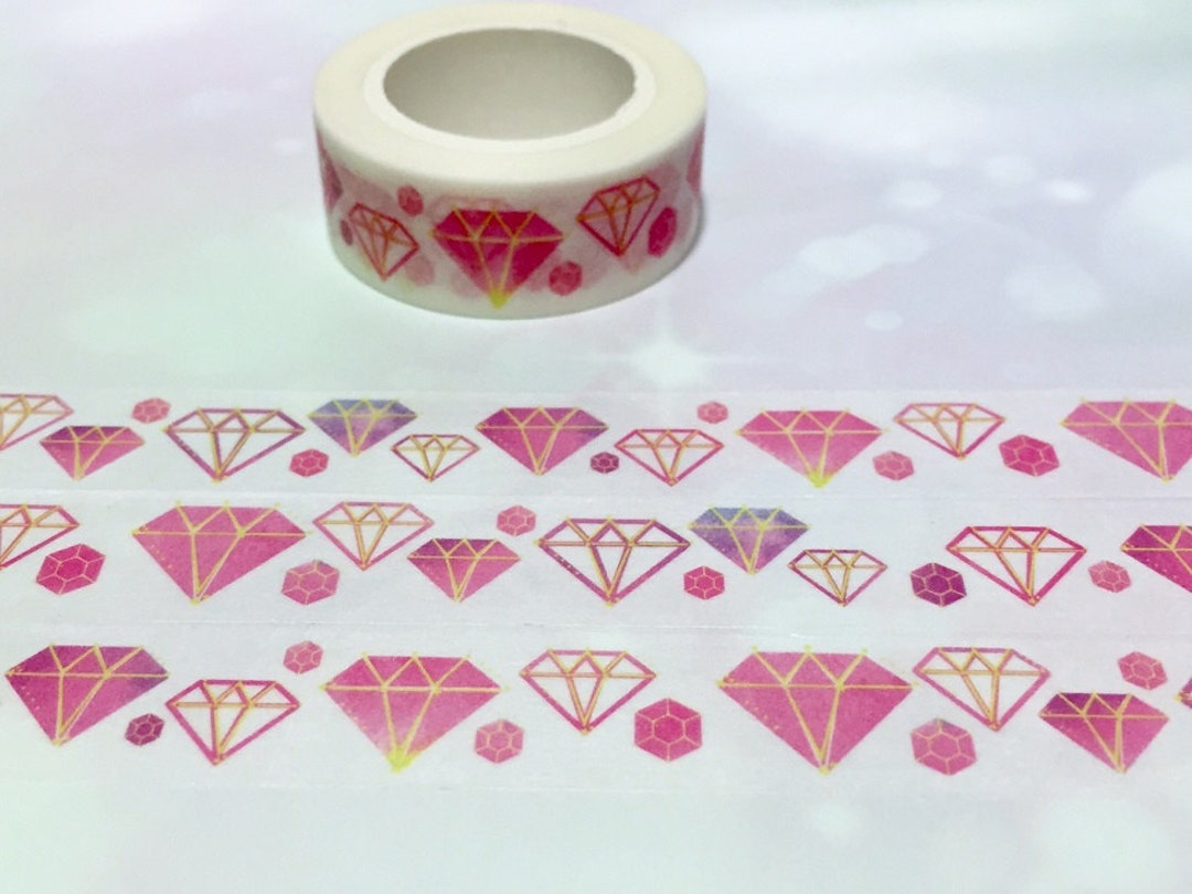 Diamond Washi Tape 7m Pink Diamond Golden Diamond Sticker Tape Diamond ...