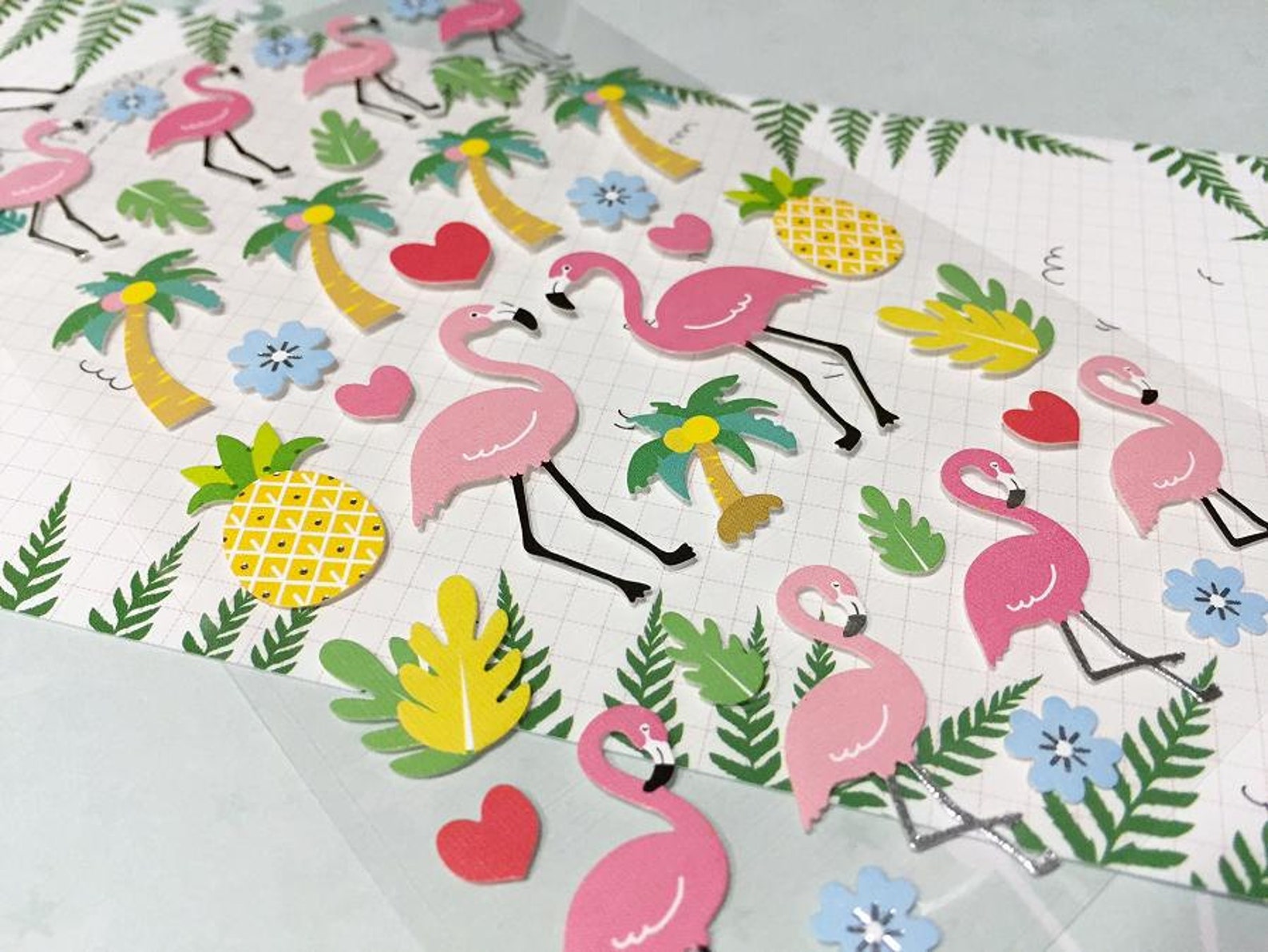 Flamingo Sticker Flamingo Bird Pink Bird Sticker Palm Tree | Etsy