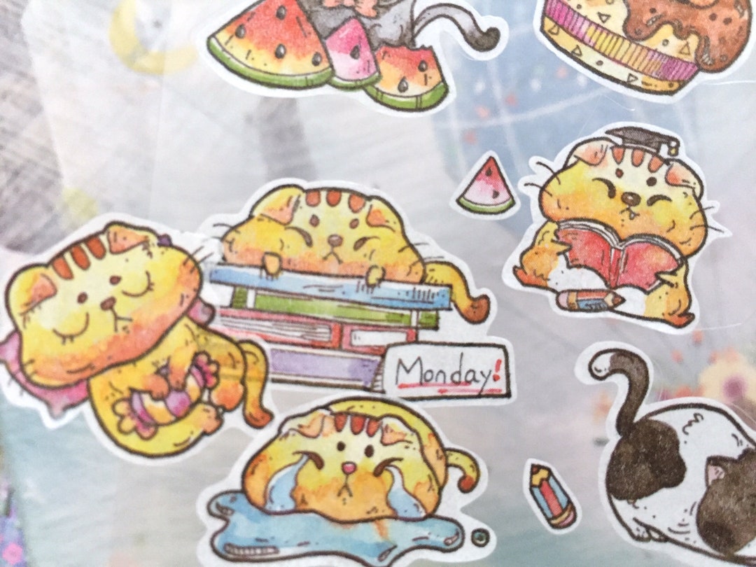 Cartoon Cat Sticker Funny Cute Cat Pet Cat Anger Cat Lovely Fat Kitten ...