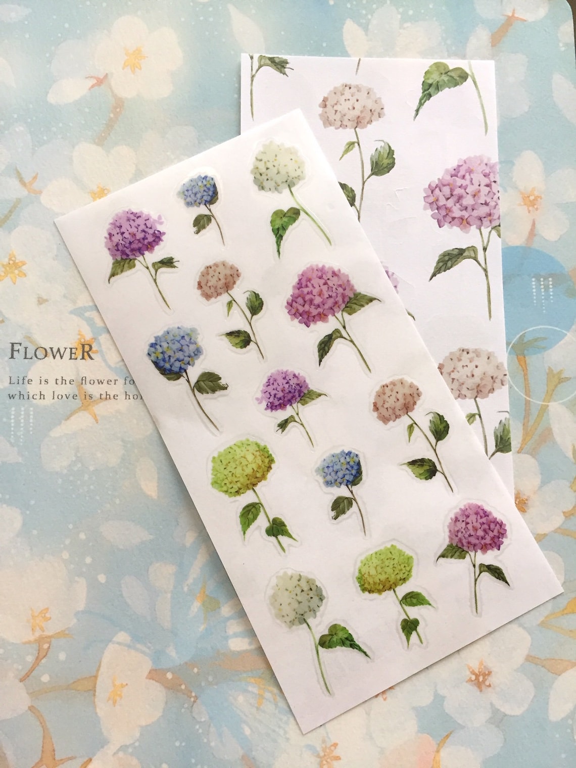 Hydrangea Flower Sticker Flower Art Romantic Watercolor Flower | Etsy