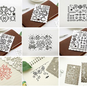 Flower Lace Planner Ruler Art Shapes Stencil Ruler Girl Life Planner ...