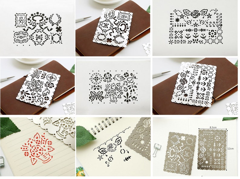 Flower Lace Planner Ruler Art Shapes Stencil Ruler Girl Life - Etsy