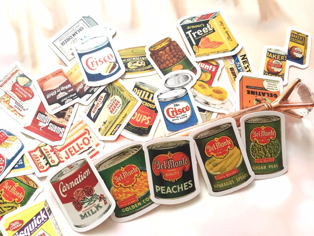 Classic Retro Food Sticker Vintage Canned Food Retro American Food ...