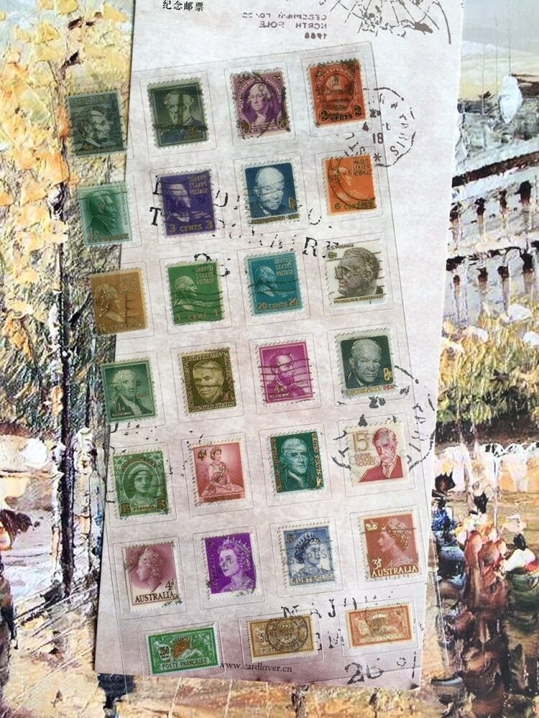 Portrait Postage Stamps Sticker Retro Postage Stamp Famous People in ...