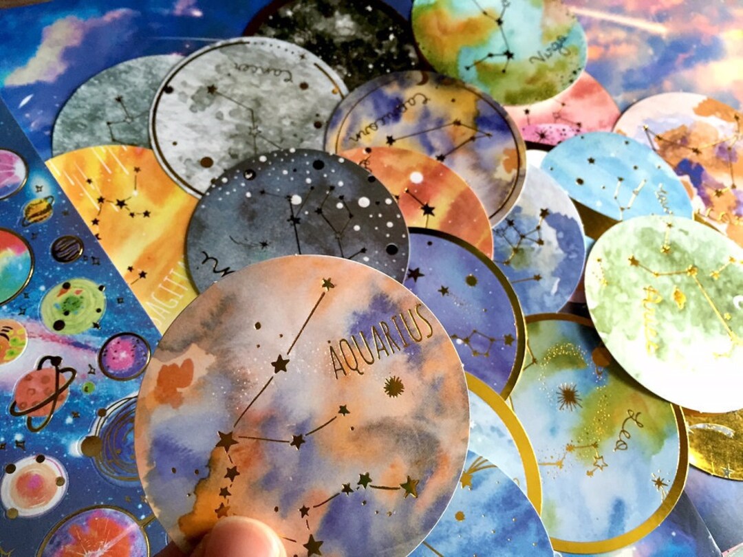 22 Big Planet Sticker Constellation Star Signs Outer Space Themed Deco ...