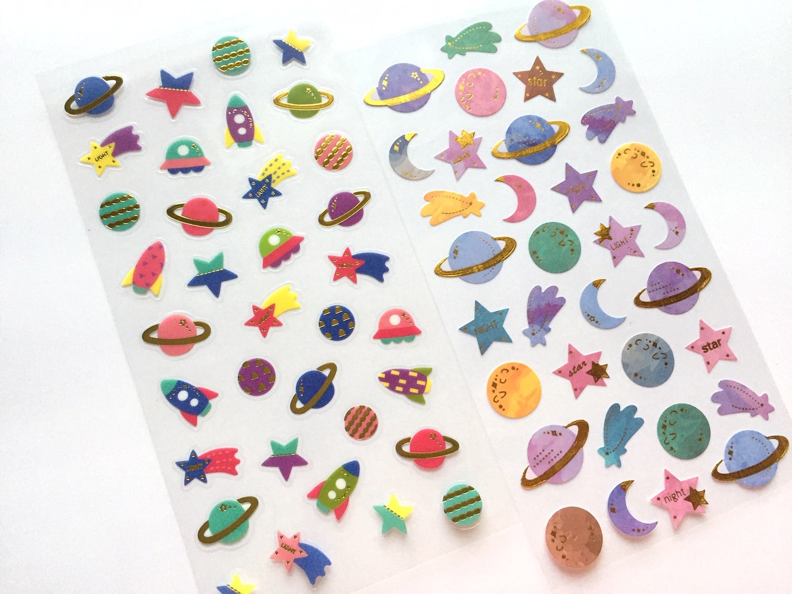 Spaceship Outer Space Sticker Mini Planets Shooting Star - Etsy