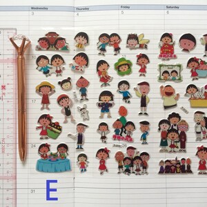 Chibi Maruko Chan Sticker Cute Girl Maruko Funny Family Sakura Family ...