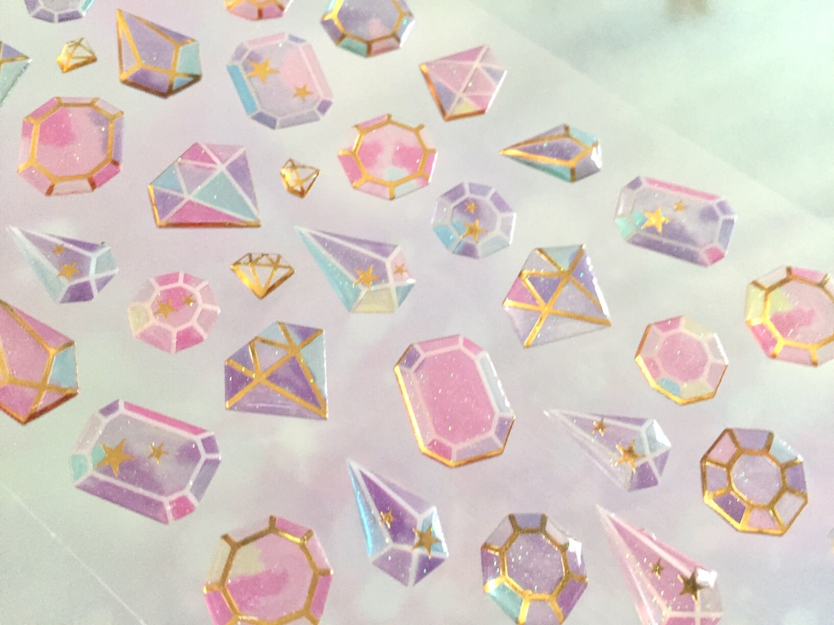 Pink Diamond Sticker Diamond Shape Diamond Pattern Epoxy | Etsy