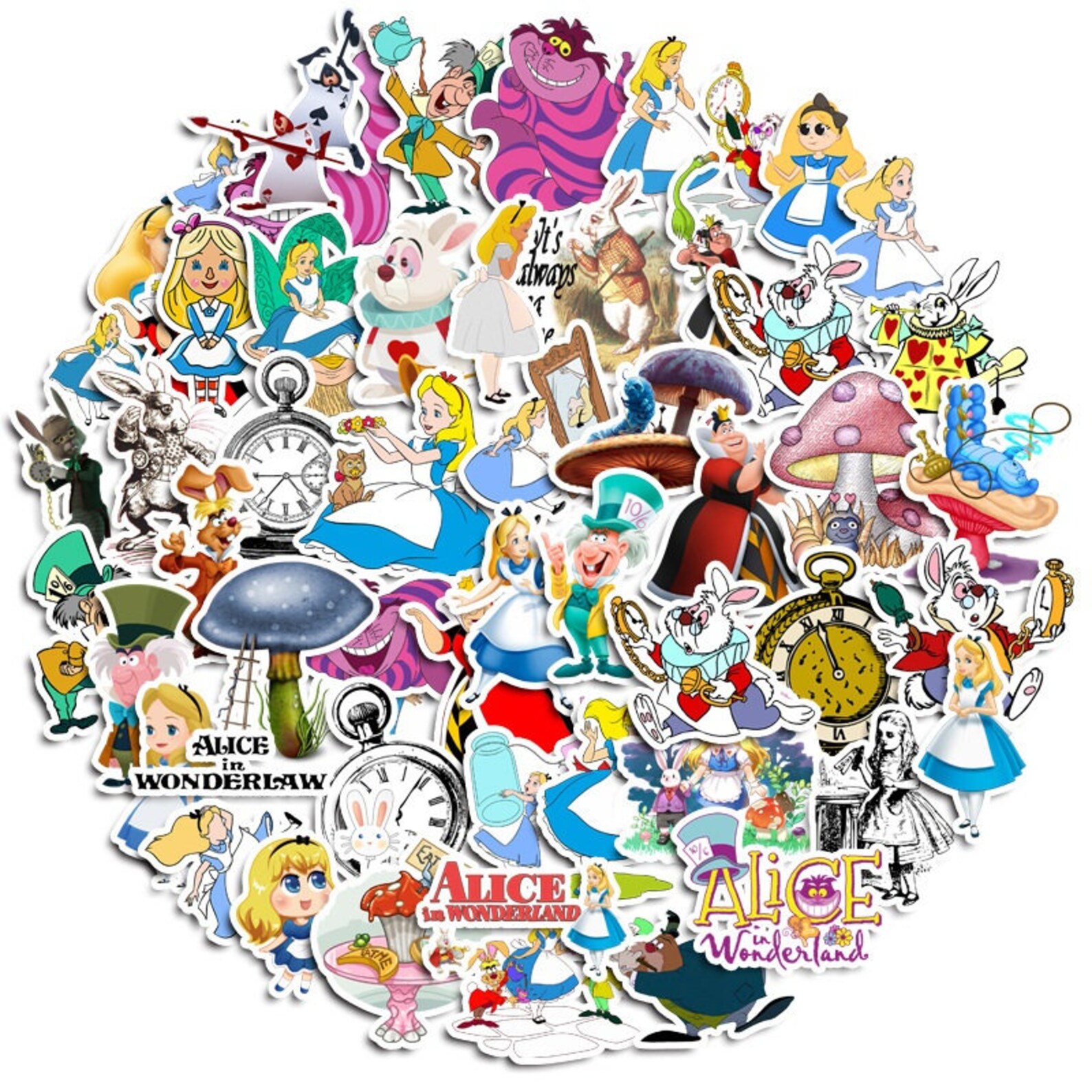Alice in Wonderland Collection Stickers Alice Themed Sticker Gift the ...
