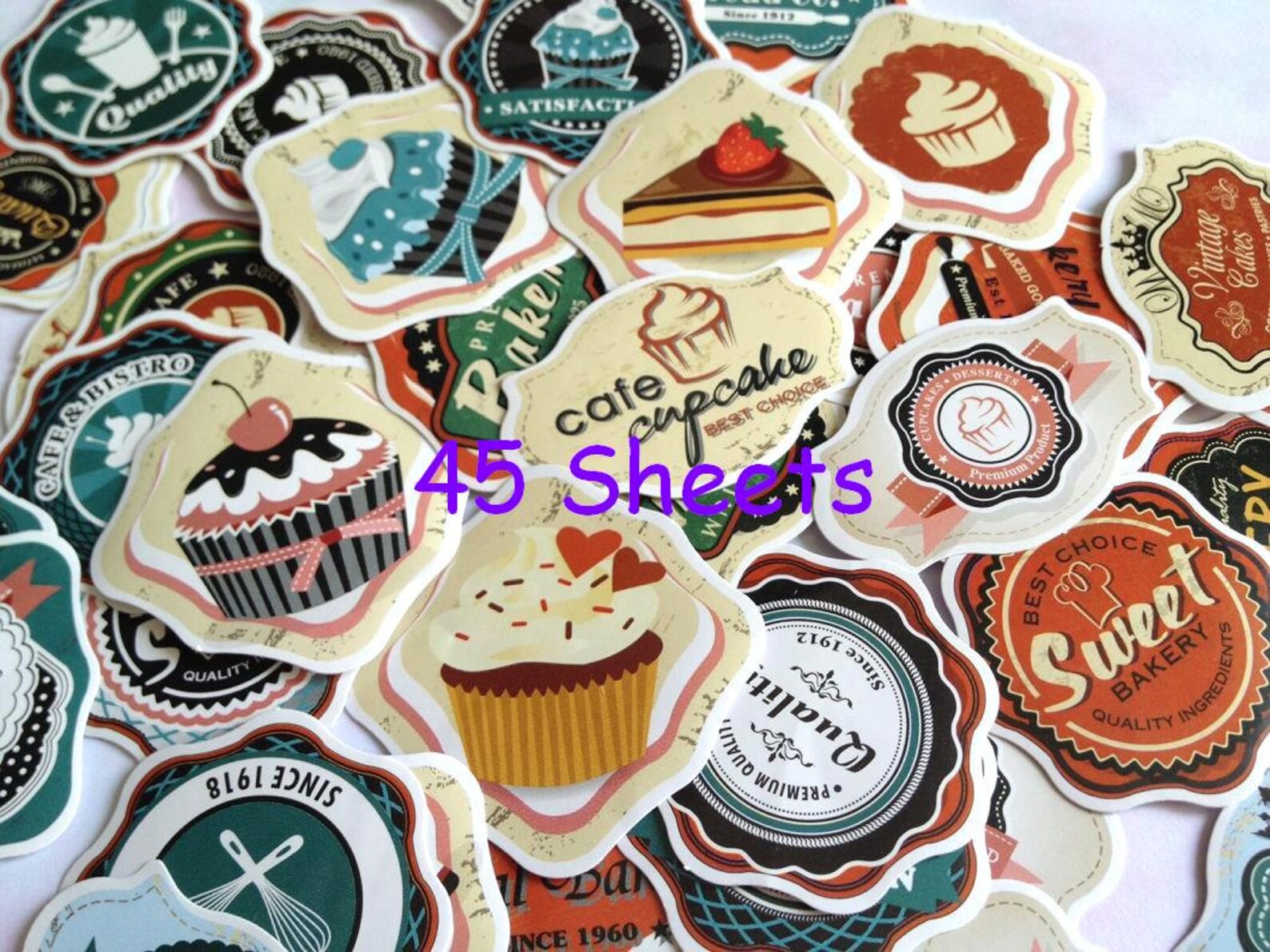 Cupcake label cupcake sticker yummy food muffin Dessert tea | Etsy