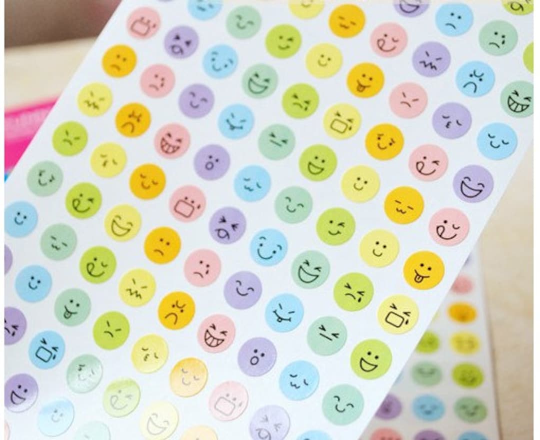 126 Happy Faces Sticker Emoji Facial Expression Funny Happy Sad Cute ...