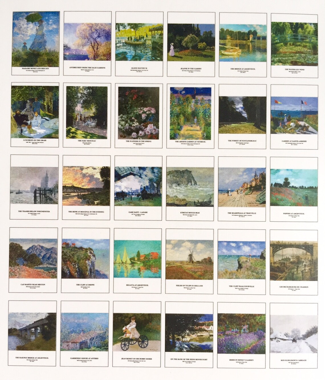 Claude Monet Postcard 30 Classic Collection Canvas Art Print - Etsy