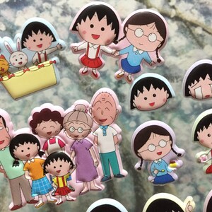 Chibi Maruko Chan Sticker Cute Girl Maruko Funny Family Sakura Family ...