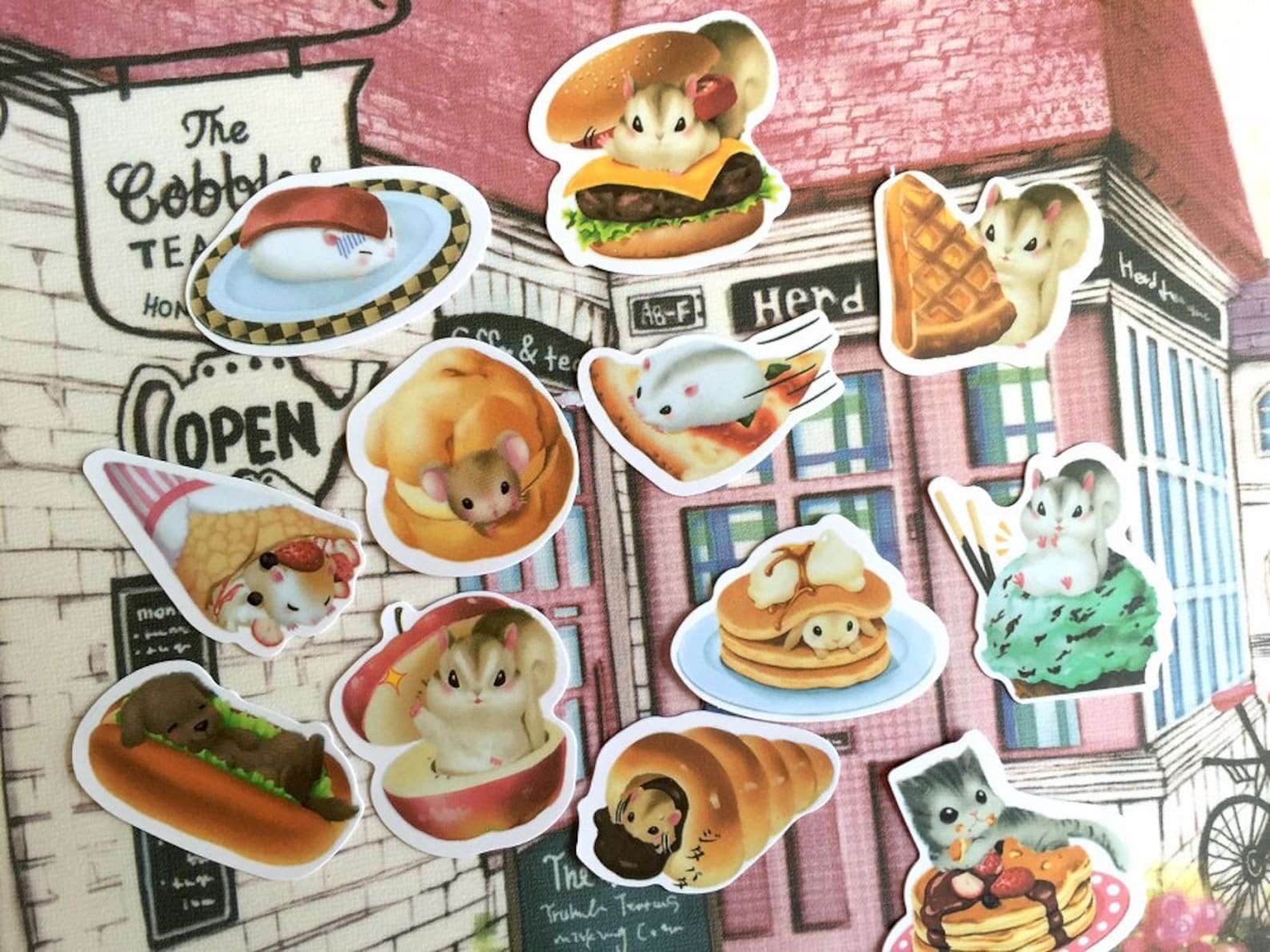 35 Cute Pet Animal Cute Food Sticker Rabbit Cat Adorable Pet - Etsy