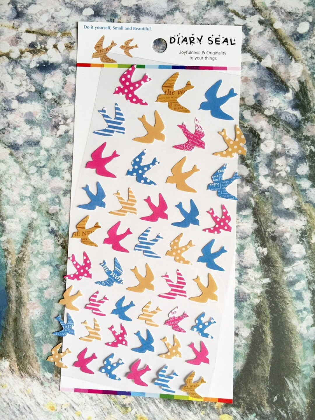 Bird Sticker Swallow Colorful Bird Flying Sticker Rainbow Color Stripe ...