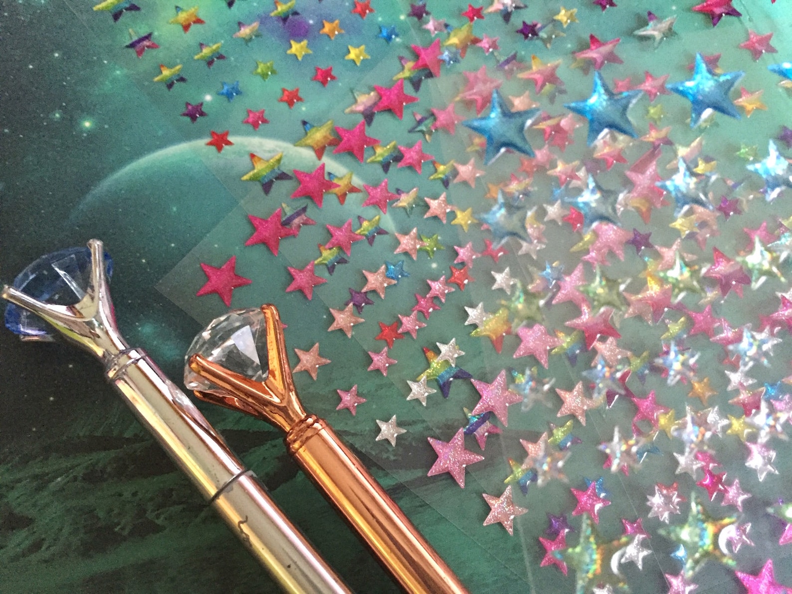 117 Little Star Sticker Glitter Stars Fancy Small Star Pink Tone Blue ...