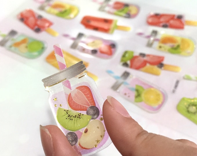 Homemade Fruit Juice Sticker Mini Fresh Fruit Mini Ice Popsicle Summer ...