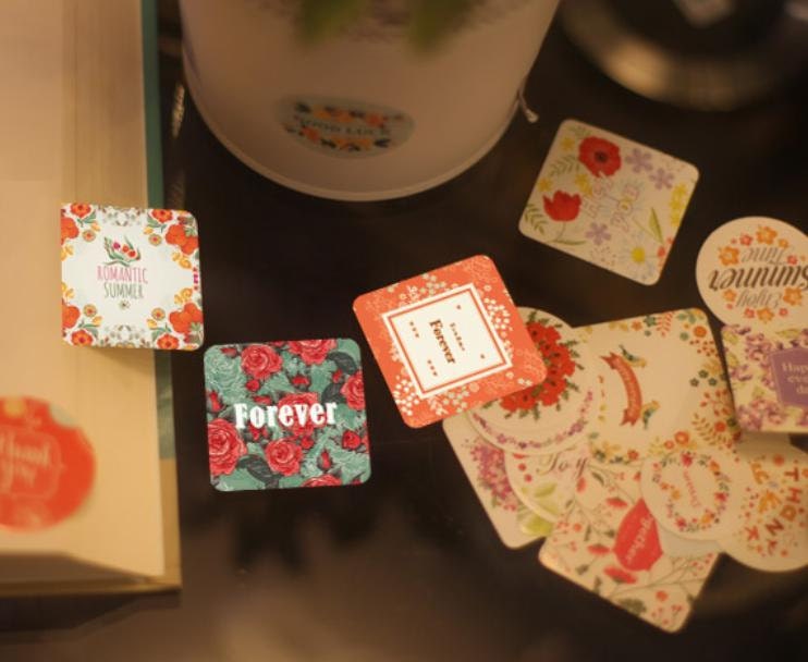 38 Flower Lable Sticker Set Rose Floral Round Sticker Colorful | Etsy