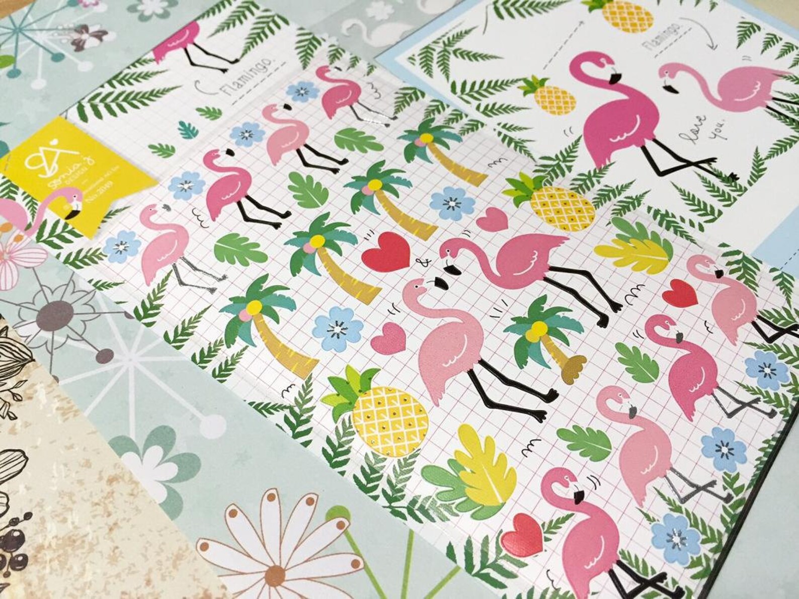 Flamingo Sticker Flamingo Bird Pink Bird Sticker Palm Tree - Etsy