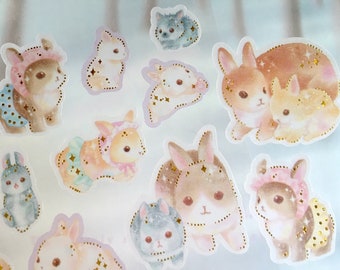 48 Strawberry Garden Rabbit Hare Sticker Super Cute Bunny | Etsy