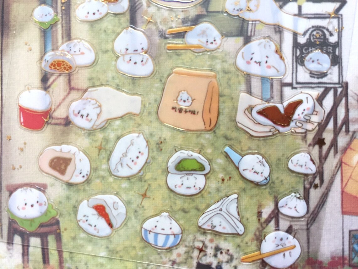 55 BBQ Pork Bun Cute Dim Sum Stickers Chinese Bun Recipe Asia Gourmet ...