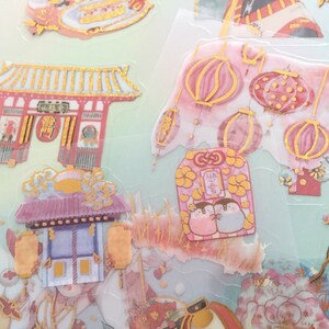 4 Sheets Japan Comic Girl Sticker Traditional Kimono Anime Cartoon ...