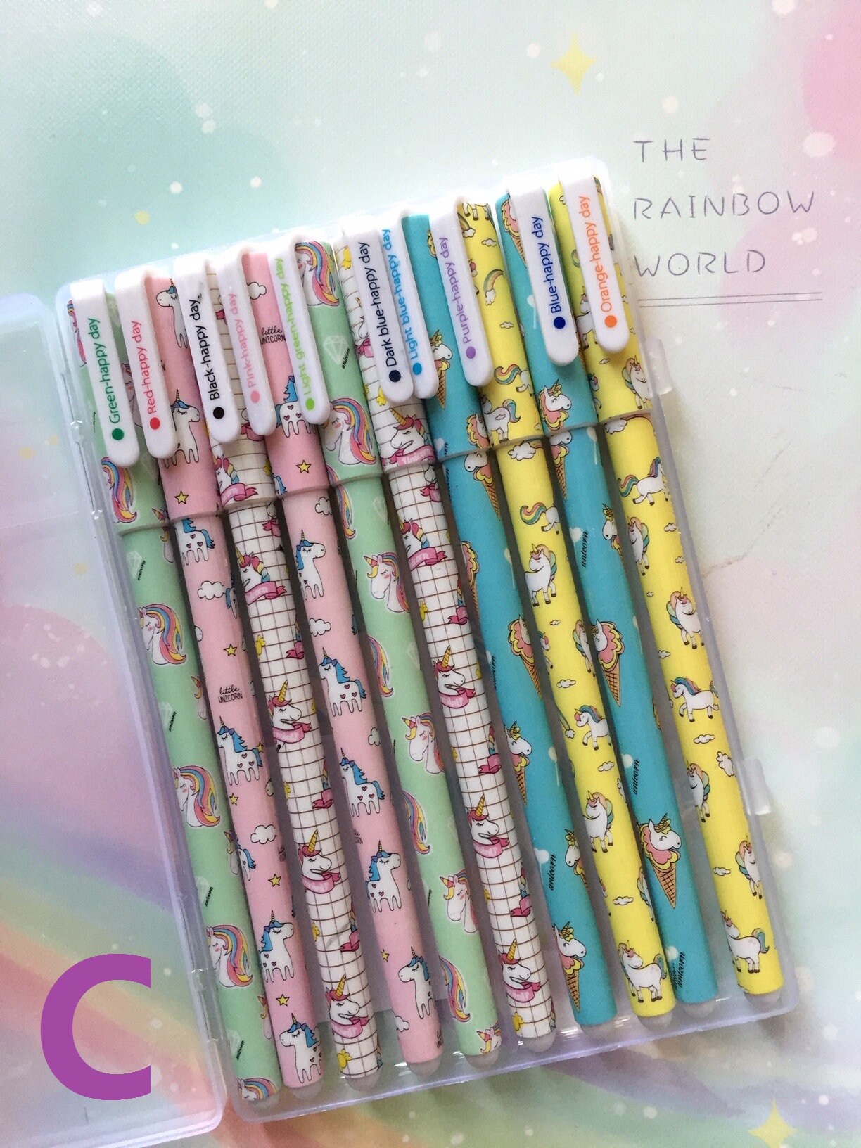 10 Pens Cute Pen Set With Box Kawaii Animal Panda Sea Sel Unicorn Gel ...