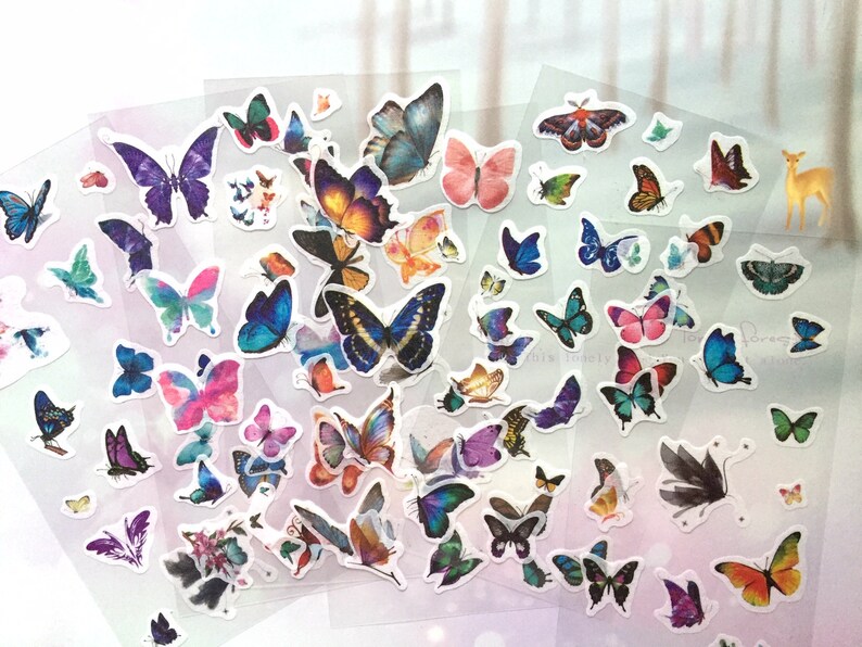 6 Sheets Butterfly Stickers Butterfly Theme Big Butterfly Small ...